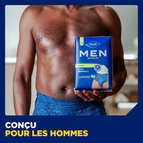 Tena Men Active Fit Pants Plus Sous Vêtement Absorbant Bleu
