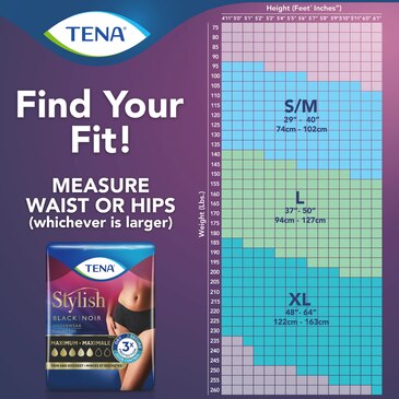 TENA Stylish Black Maximum | Incontinence Underwear