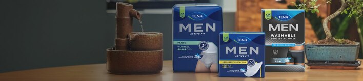 Choose the right male incontinence product for you from TENA Men.