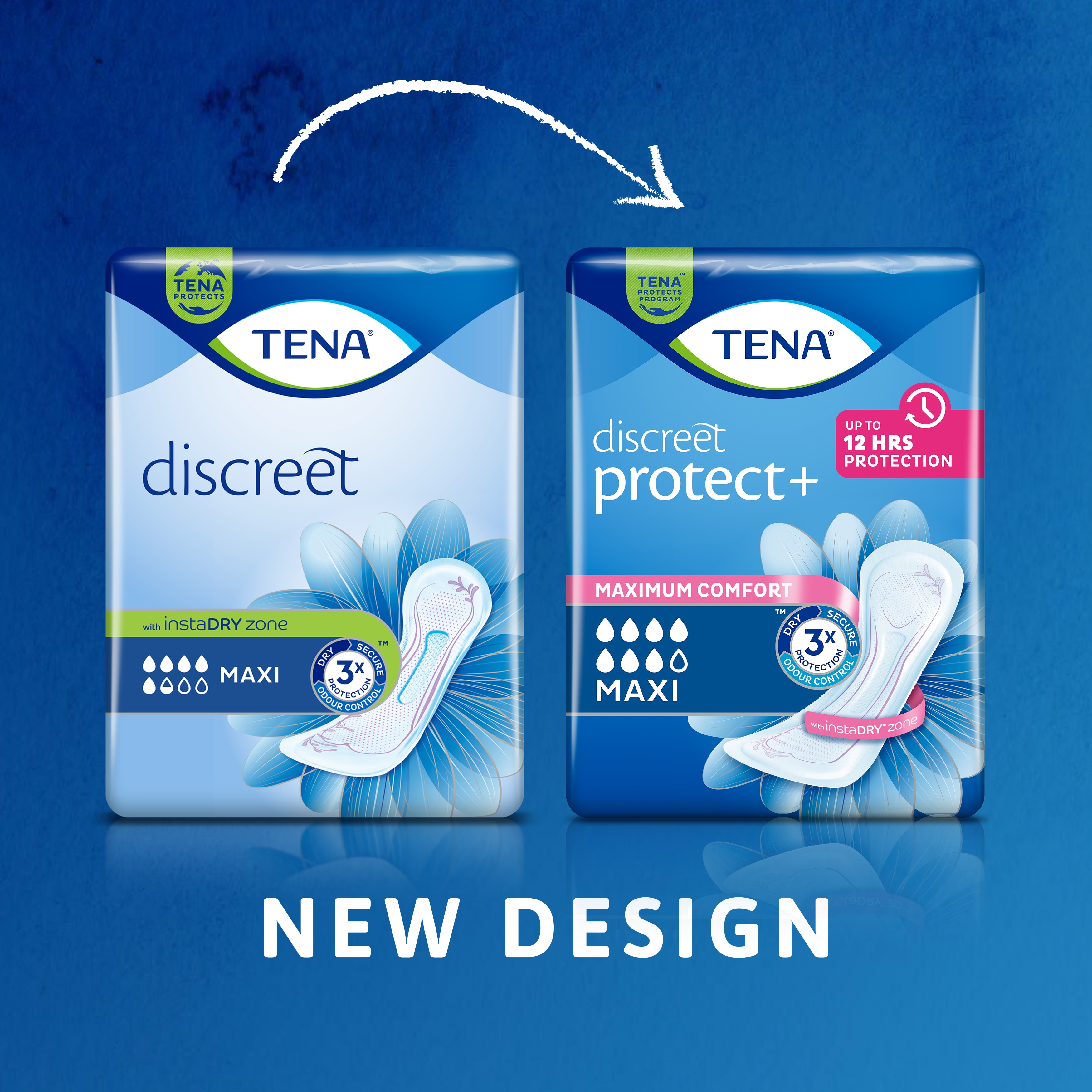 TENA Discreet Protect+ Maxi | Inkontinenssisuoja naisille