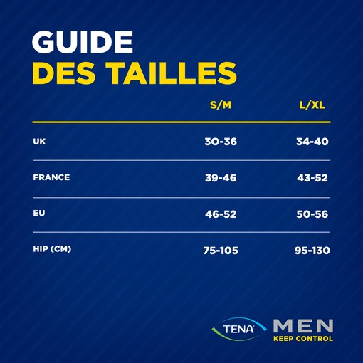 TENA Men Active Fit Pants Plus | Sous-vêtement absorbant bleu