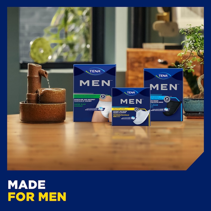 Choose the right male incontinence product for you from TENA Men.
